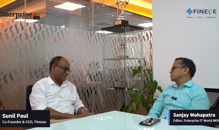 Sunil Paul, Co-Founder & CEO, Finesse speaking to Sanjay Mohapatra, Editor Enterprise IT World ...
